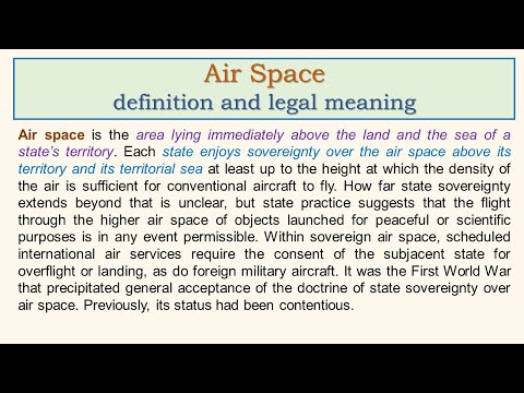 Air Space definition and legal meaning