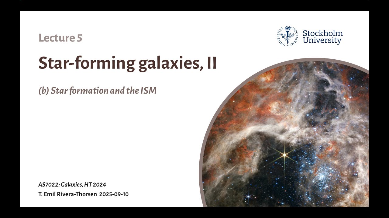 Galaxies Lecture 5 (b), Fall 2025