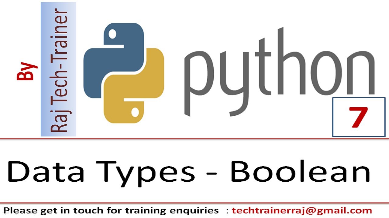 Python Tutorial - Part 7 - Boolean Datatype | Python for Beginners | Learn Python