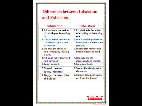 Difference between inhalation and exhalationl l Inhalation vs Exhalation