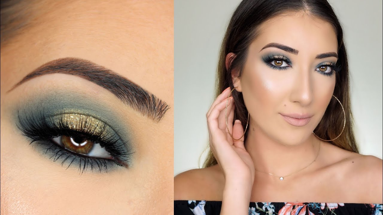 Blue and Gold Halo Smokey Eye Makeup Tutorial