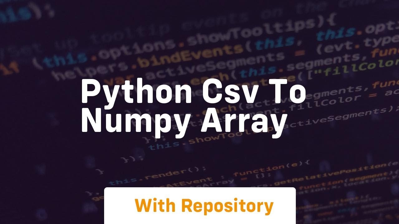 python csv to numpy array