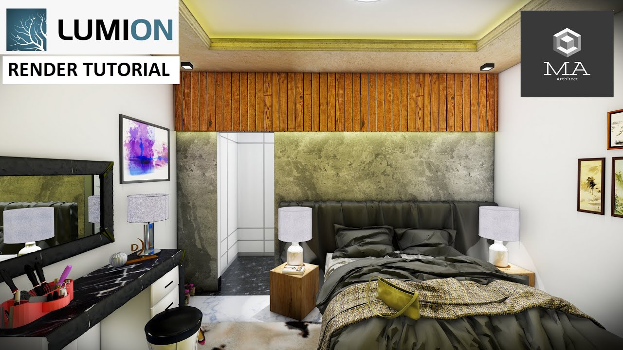 Lumion 10 Realistic Render Tutorial #21 Modern Bed Room