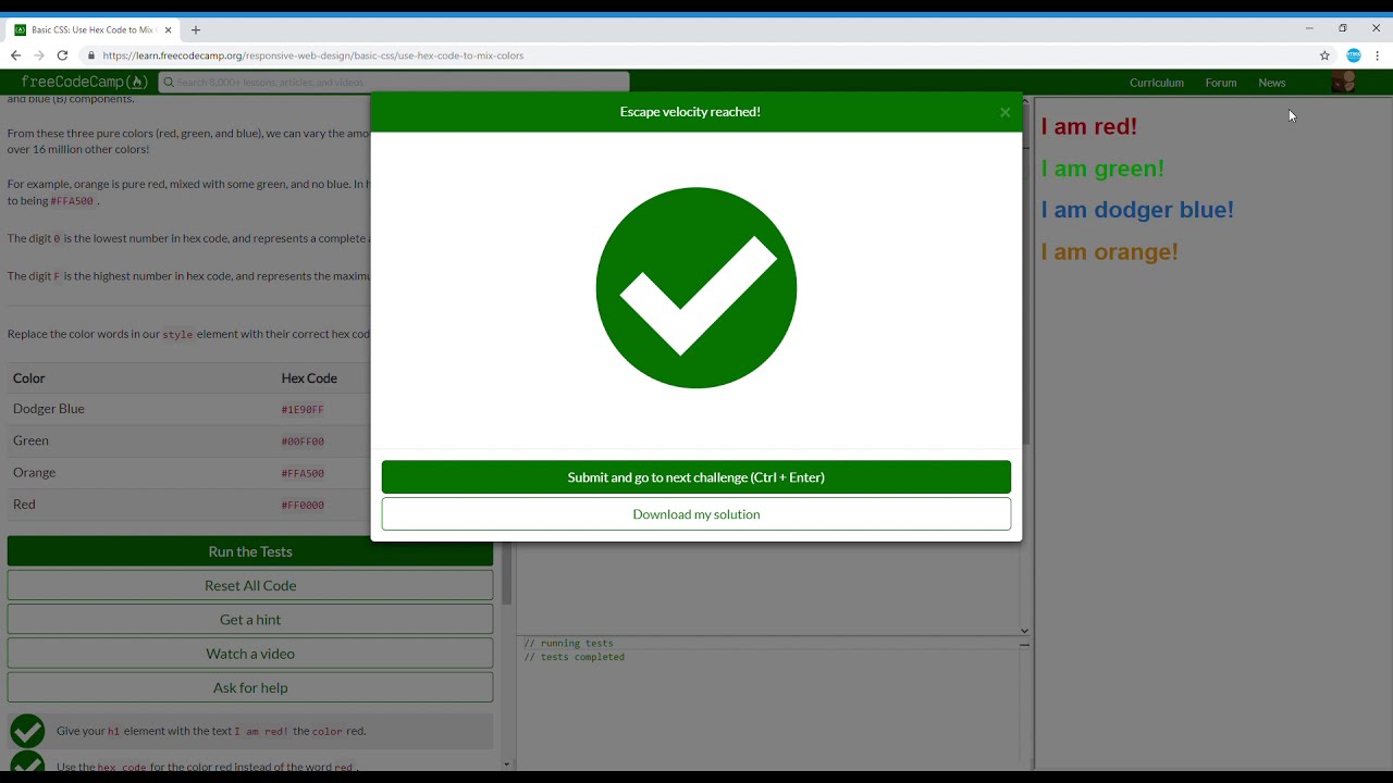Basic CSS  Use Hex Code to Mix Colors  33/44 Learn freeCodeCamp
