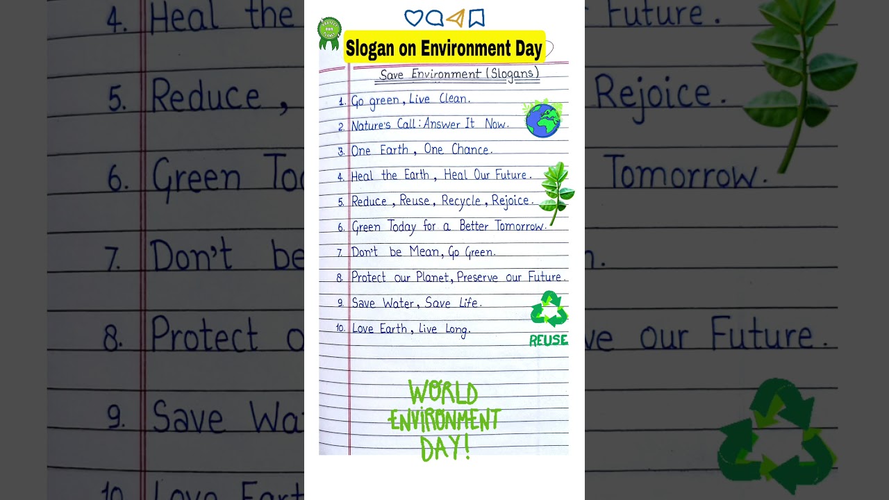 slogans on World environment day | world environment day slogan / 5 June world environment day |