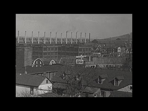 1940s Bethlehem, Pa. Bethlehem Steal, Dunlop Tire on fire, Old Airport