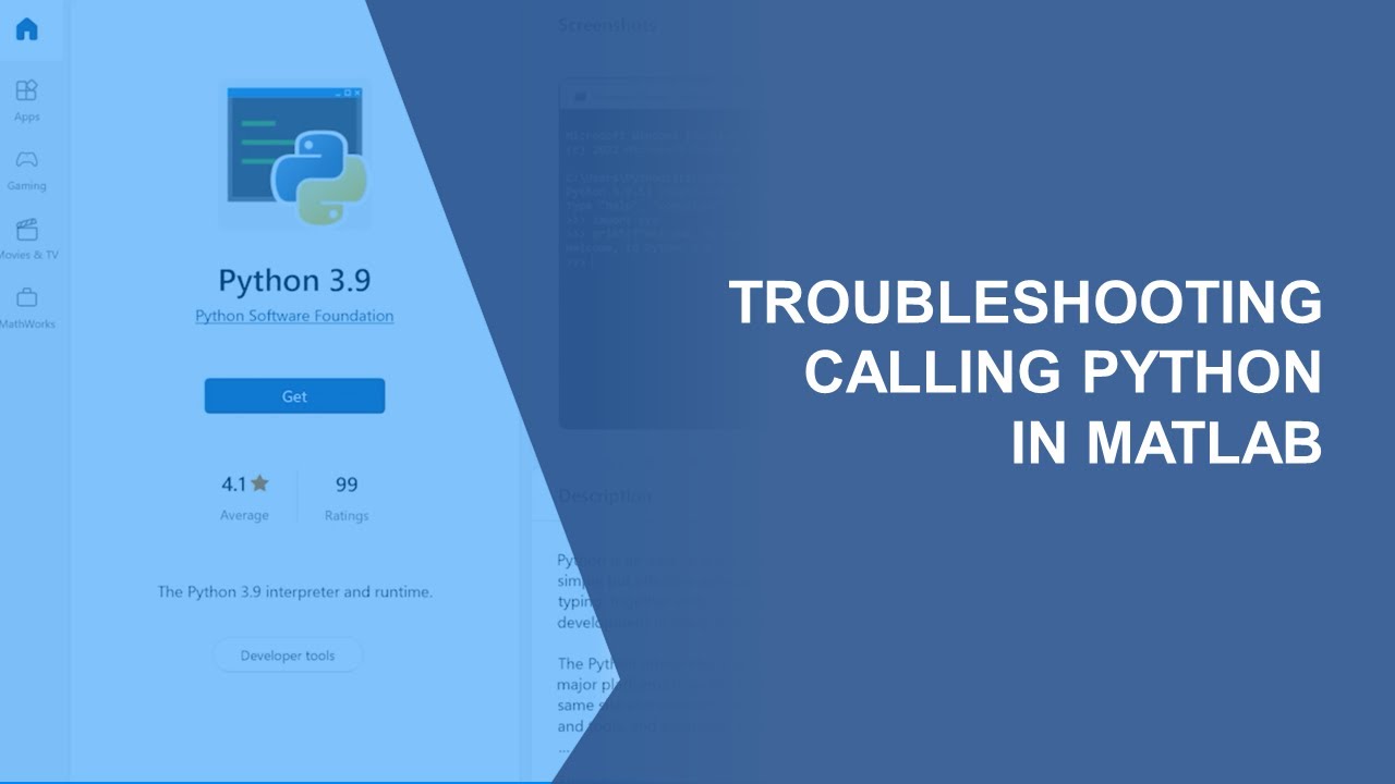 Troubleshooting Calling Python in MATLAB