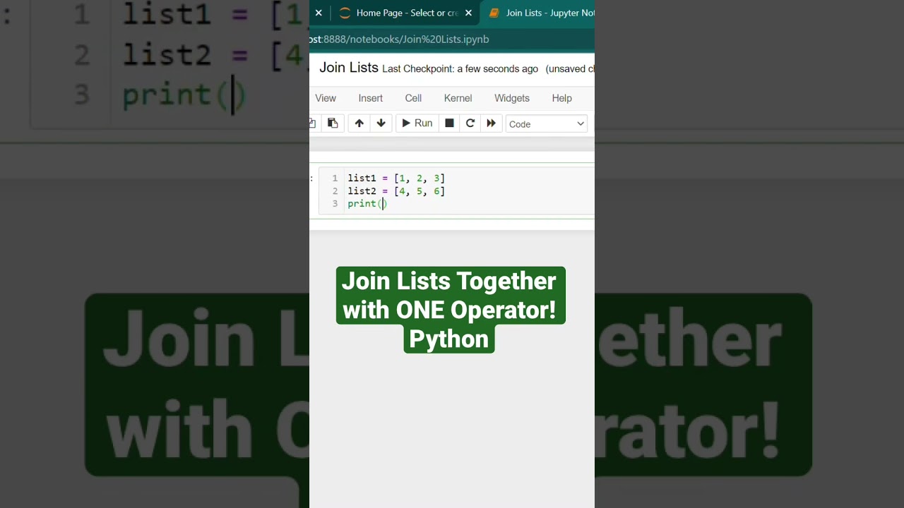 Join Lists Together with One Operator! Python #shorts #python #programming #coding