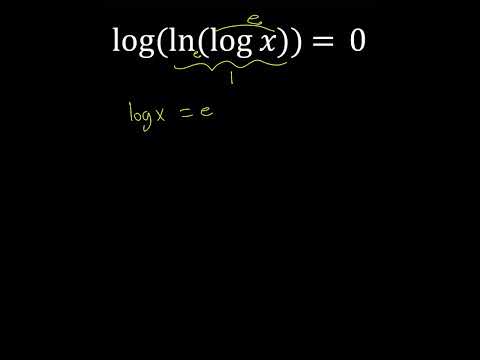 A Log Equation | log(ln(log(x)))=0