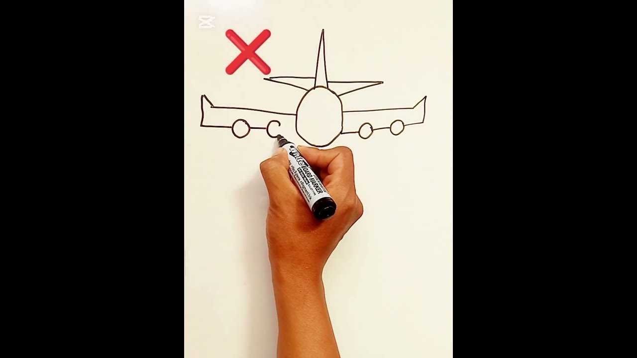 Tutorial on how to draw an airplane #drawing #airplane #shorts
