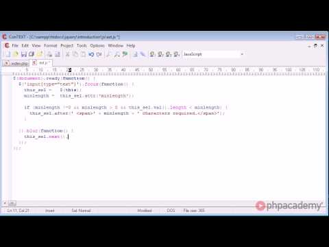 Learn jQuery Tutorial 88 Minimum text field length - Mind Luster