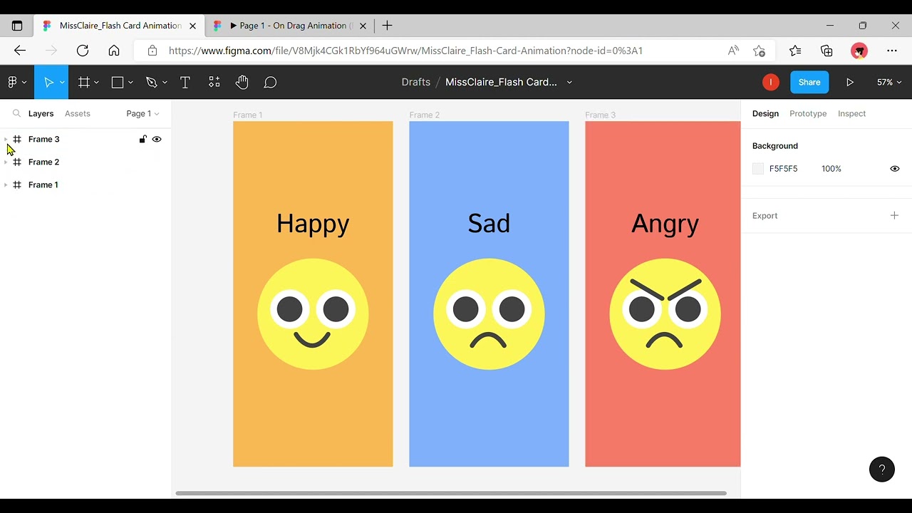 Figma Tutorial - Flash Card Animation (Drag)