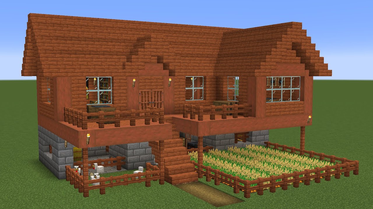 Minecraft - How to build an Acacia Country Farm House - Minecraft Builders