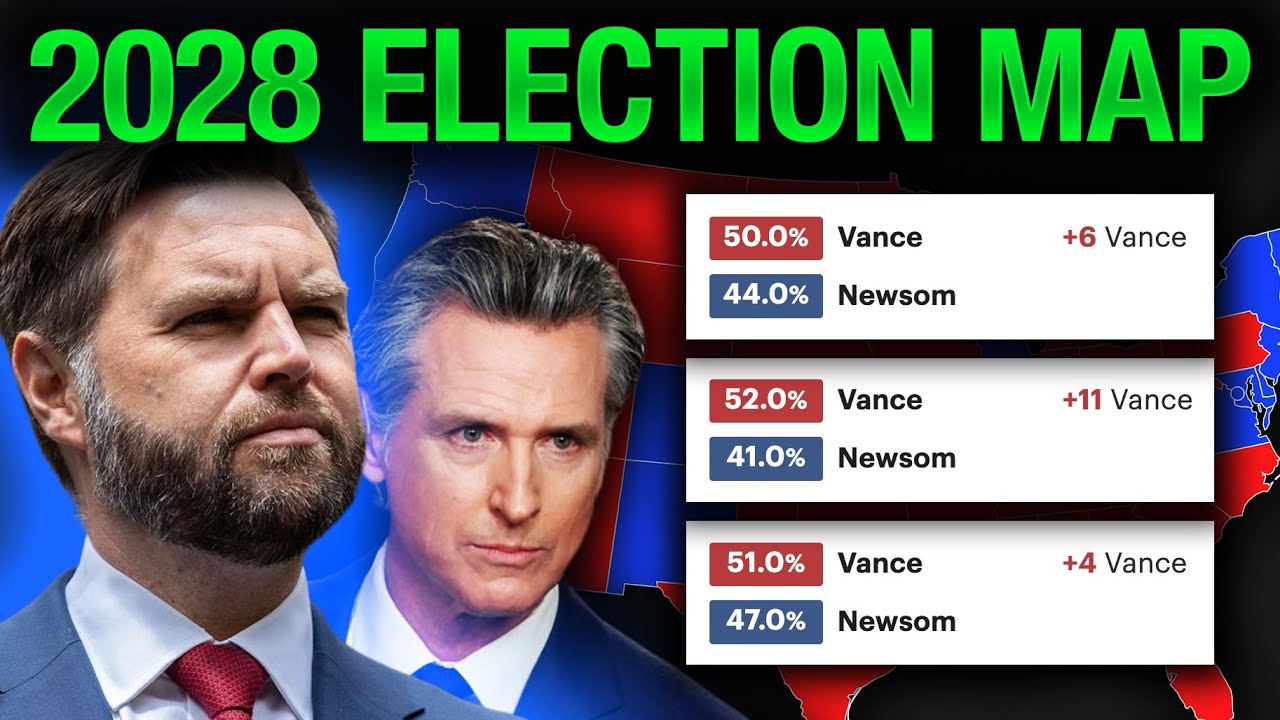 My New 2028 Election Map Prediction (Vance vs Newsom)