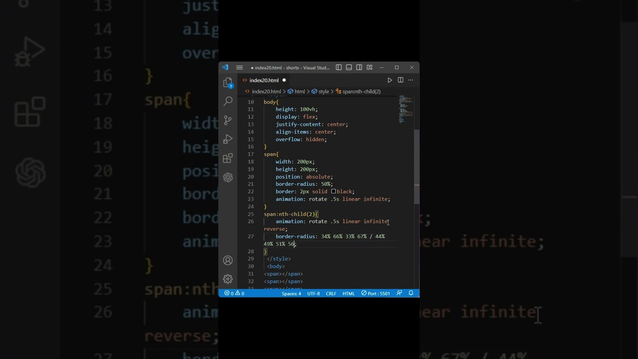 Quick CSS Loading Animation || HTML CSS Animation #shorts #ytshorts