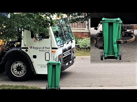 Region of Peel Waste Collection | Mechanical Arm Crushes Bin - FAIL | Thumbs Up If You Like Video!