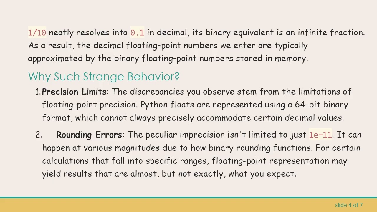 Understanding Floating Point Precision Issues in Python: A Deep Dive into 1e-11