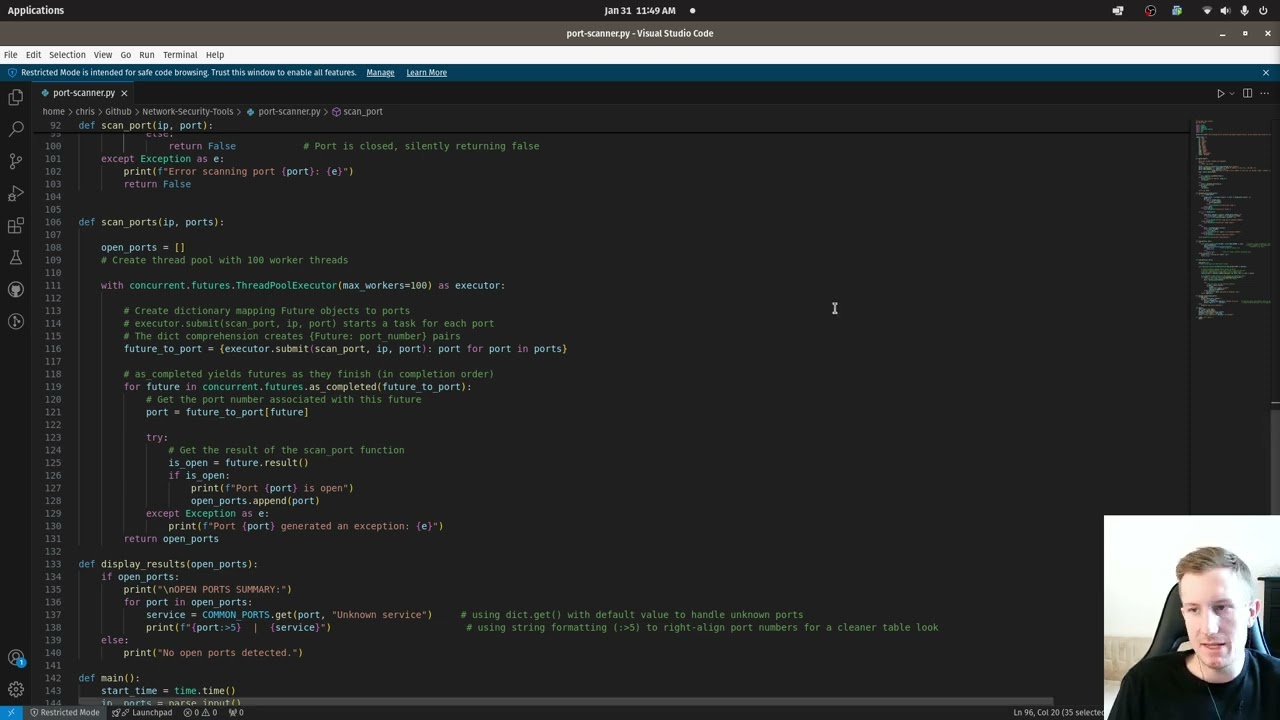 Port Scanner Python script walkthrough