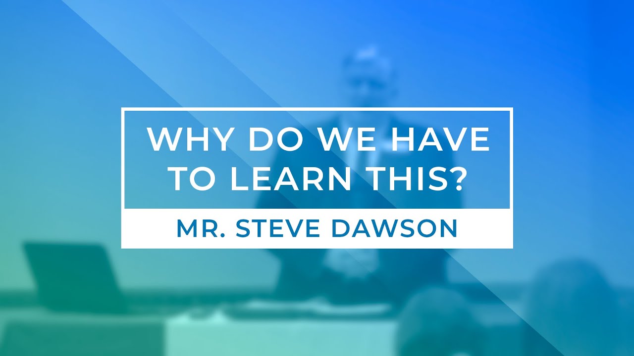 Educators' Workshop – Why Do We Have to Learn This