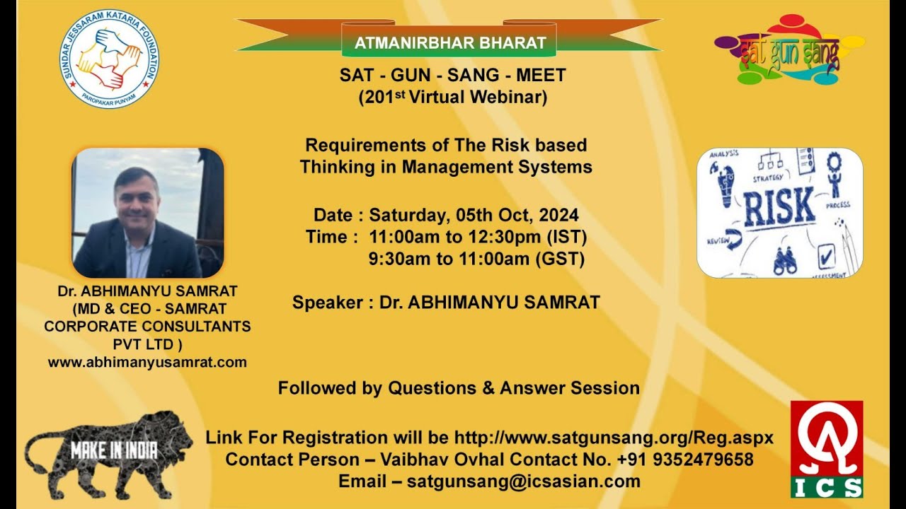 Requirements of The Risk based Thinking in Management Systems