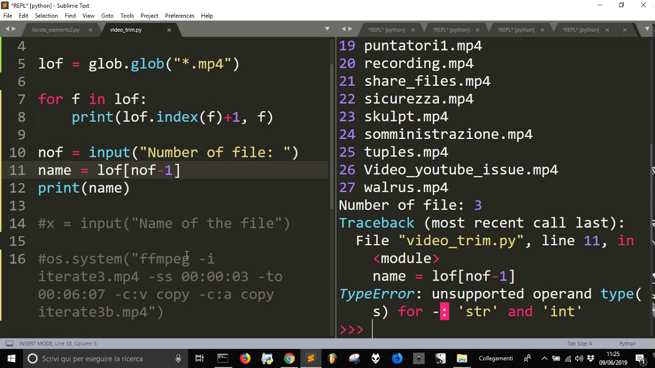 Automate trimming with FFMPEG with Python