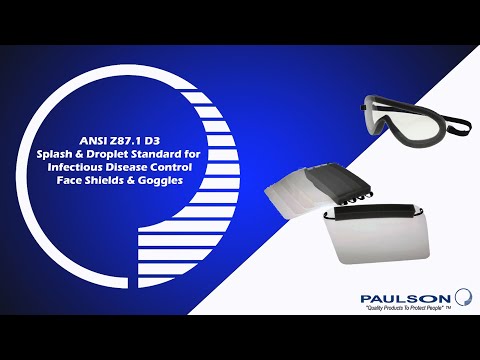 ANSI Z87.1 D3 Splash & Droplet Standard for Face Shields & Goggles