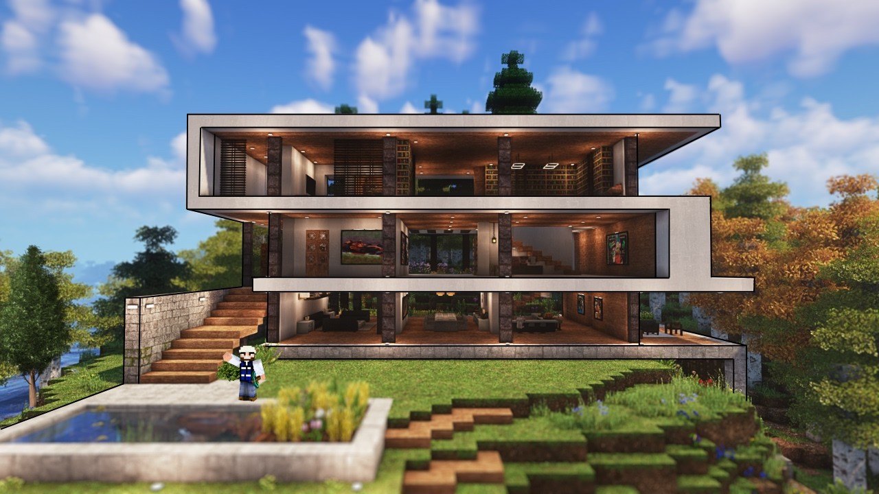 Casa Moderna ESPECTACULAR en Minecraft (la mejor que he hecho)