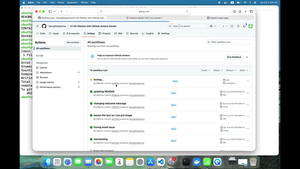 🚀 CI/CD Pipeline with GitHub Actions & Docker (DevOps Project 01)