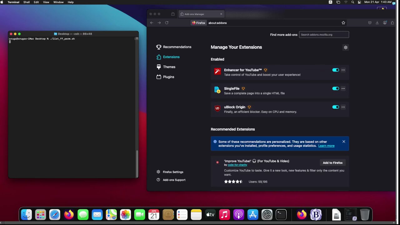 List Firefox Extension Permissions - MacOS Script - vsociety