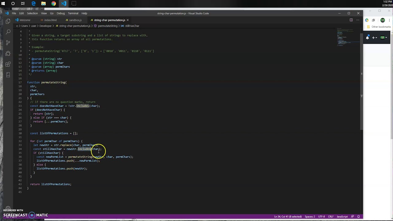 Code Concepts - String Permutations (Google Interview Question) Pt. 2