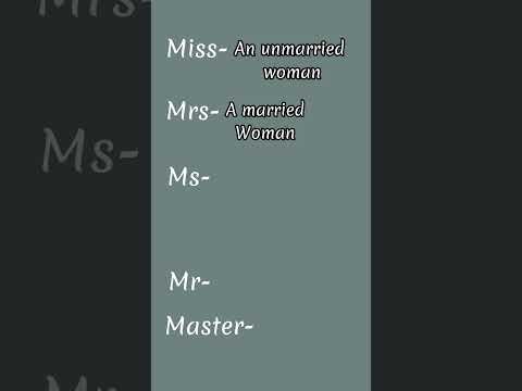 ๐๐ปDid you know the meanings of Miss, Mrs, Ms, Mr & Master๐ฅ #english #speaking #learnenglish