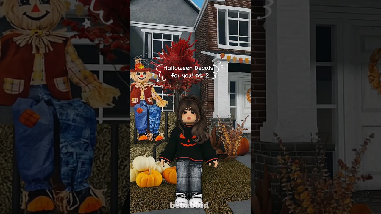 Halloween Decals pt.2 🕸🍁 #bloxburg #decals #fall #roblox #viral #halloween