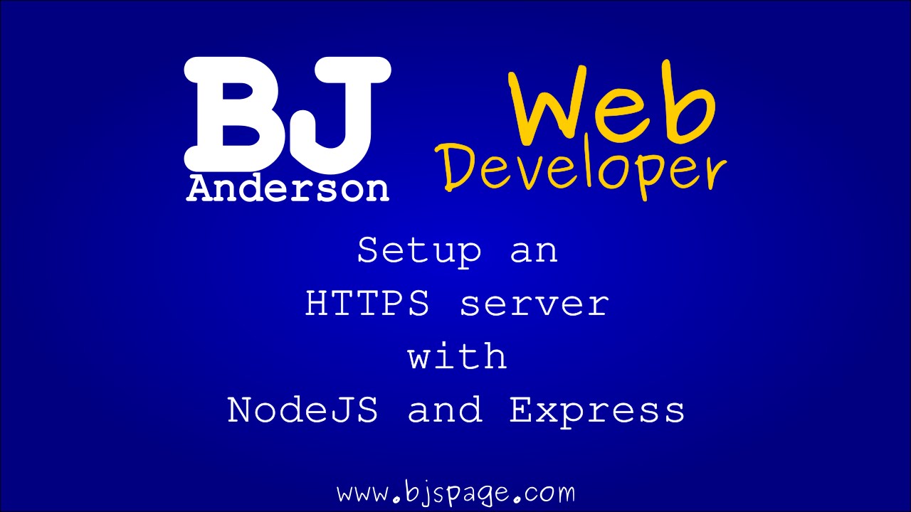 Setup an HTTPS server with NodeJS and Express