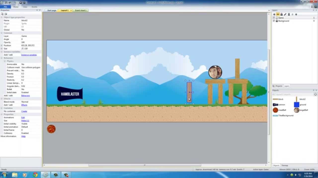 Physics Puzzle Game Development w/ Construct 2 - Tutorial 9 - Adding the Goal