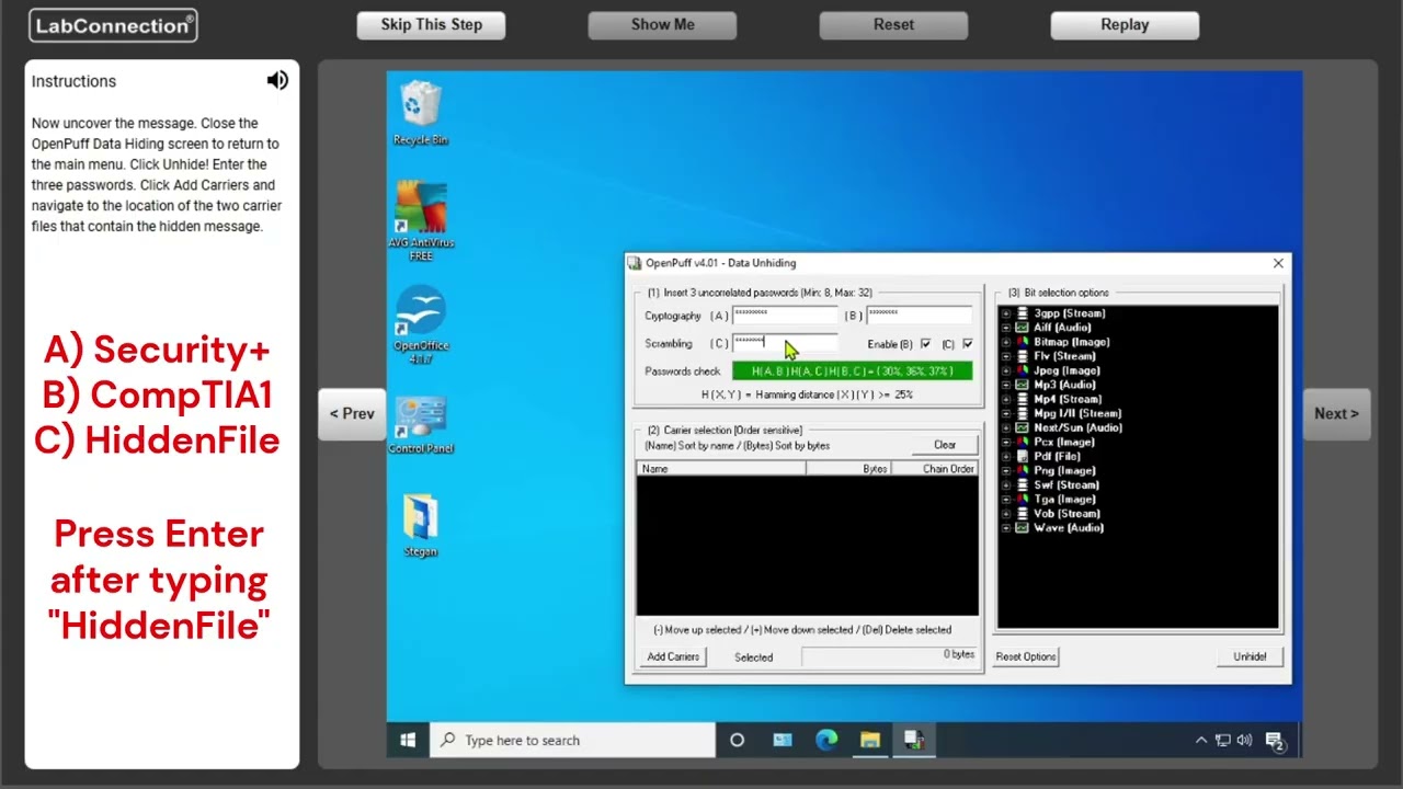 Simulation 3-1: Using OpenPuff Steganography