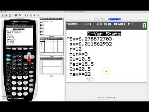 Standard Deviation, Mean, Box and whisker on a TI 84