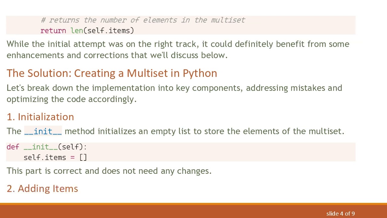 Understanding Multiset Data Structure in Python