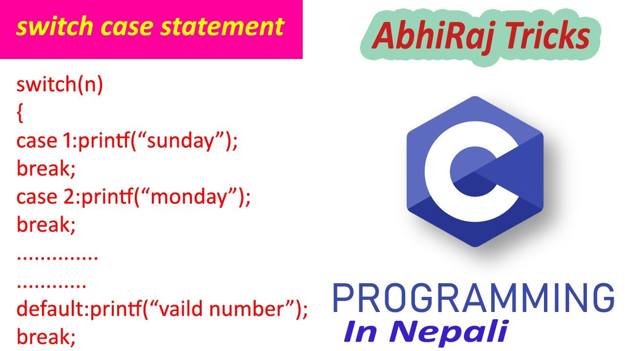 c programming tutorial-Using switch case statement#Wap to print week day name?