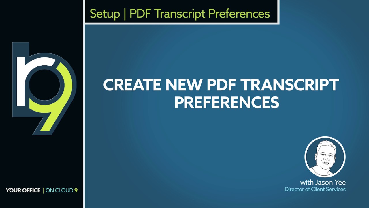 Setup: Creating New PDF Transcript Preference
