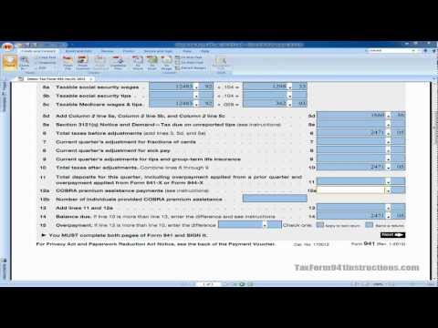 Tax Form 941 - Line 12 - Video