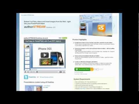 authorSTREAM Desktop 2.0- Free add-in to insert YouTube and Vimeo videos in PowerPoint slides