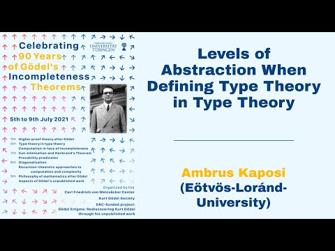 Ambrus Kaposi - Levels of Abstraction When Defining Type Theory in Type Theory (Gödel Conference)