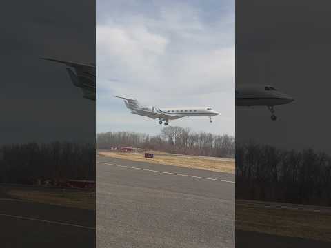 Ameriprise Financial INC Gulfstream G500 landing at Monmouth Exective Airport, New Jersey.