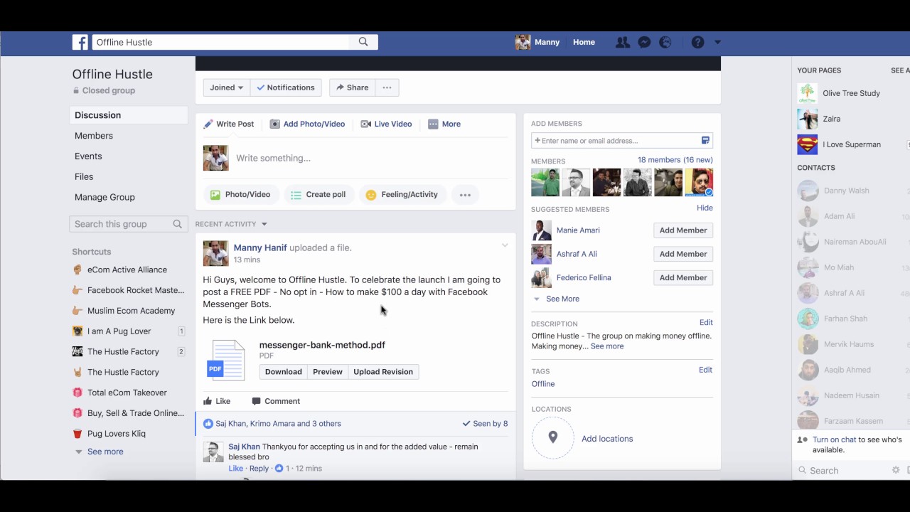 Offline Hustle - Facebook Mastermind Group - 100% FREE Content