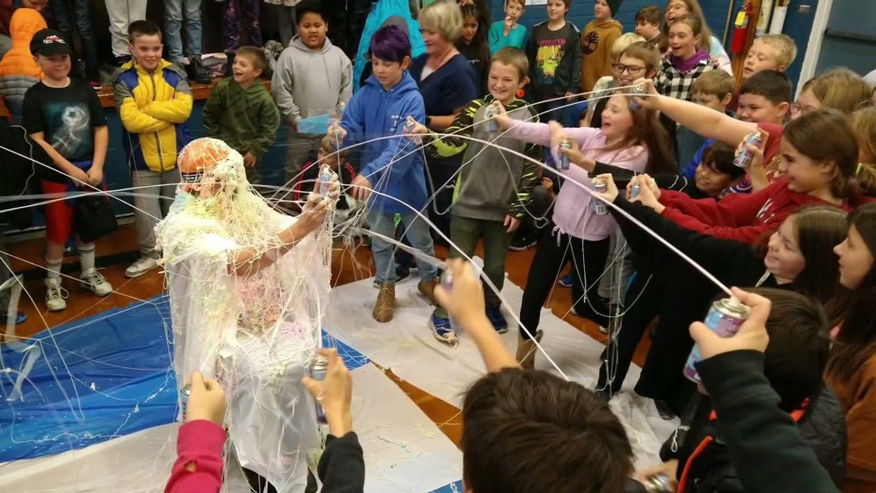 Silly String Fight with Mrs. Johnson’s Class