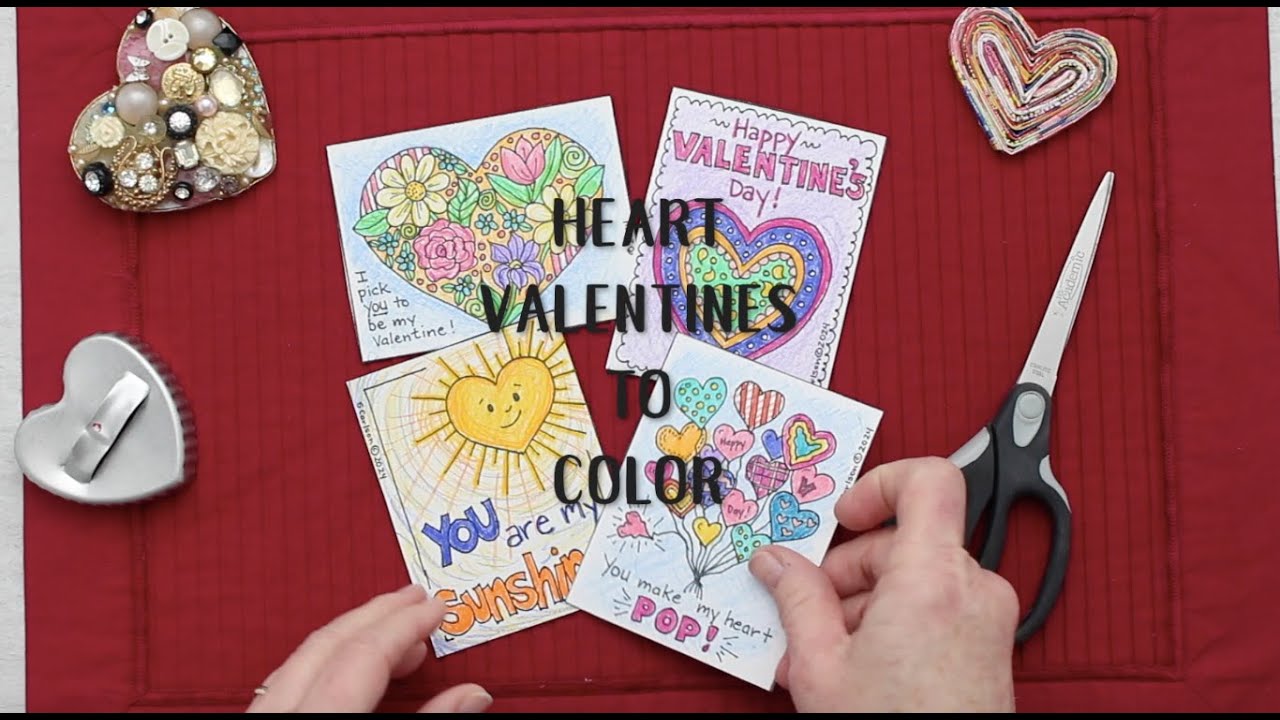 Heart Valentine's to Color  Valentine's Day Free Printable HS