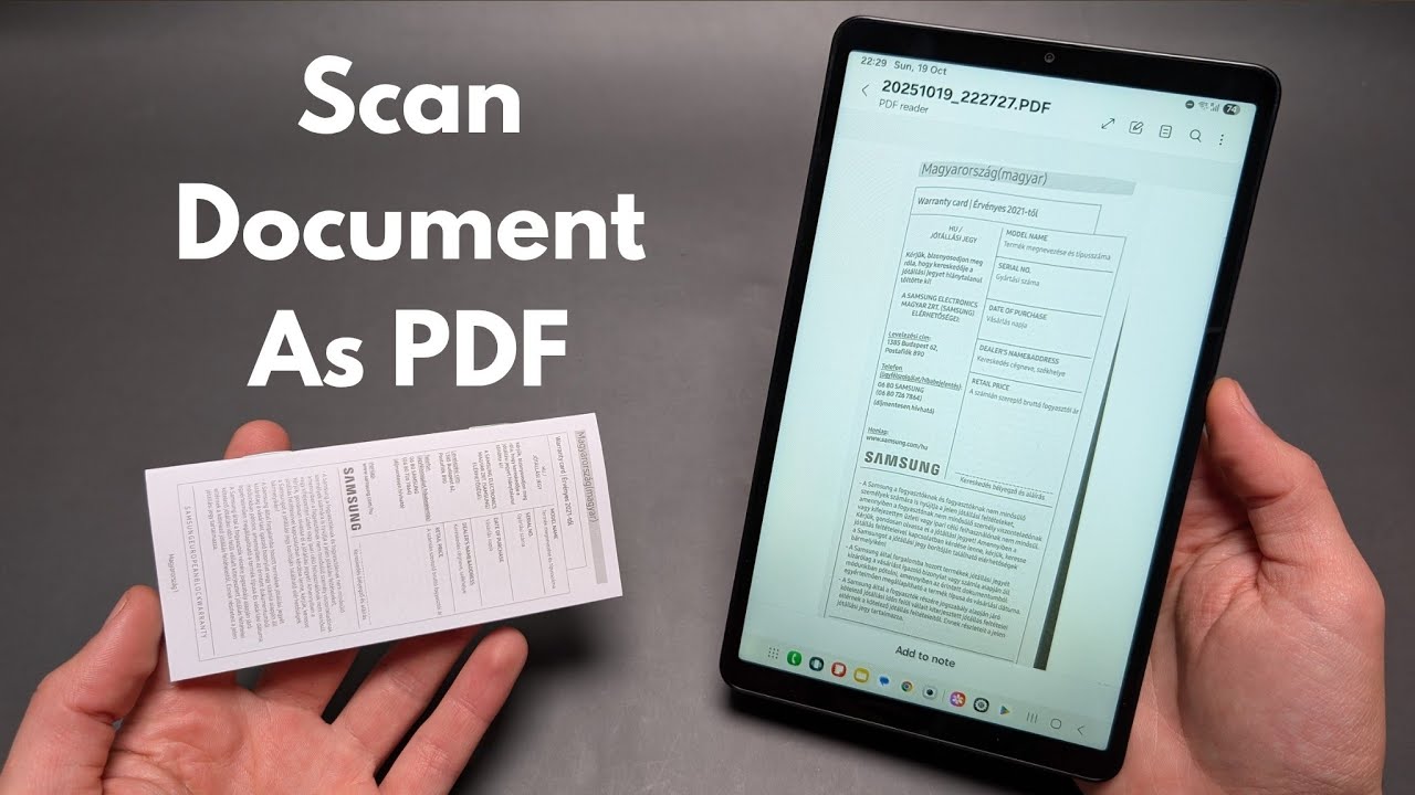 Samsung Galaxy Tab A11+ SCAN Documents as PDF