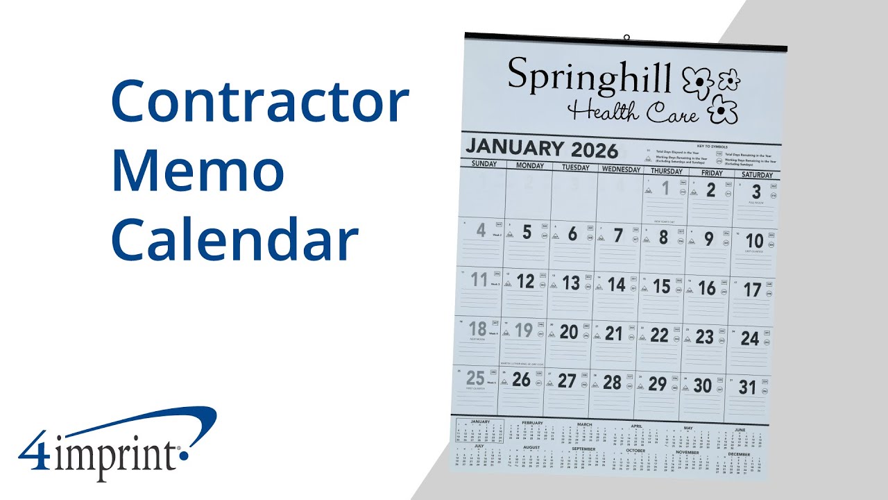 Contractor Memo Calendar from 4imprint