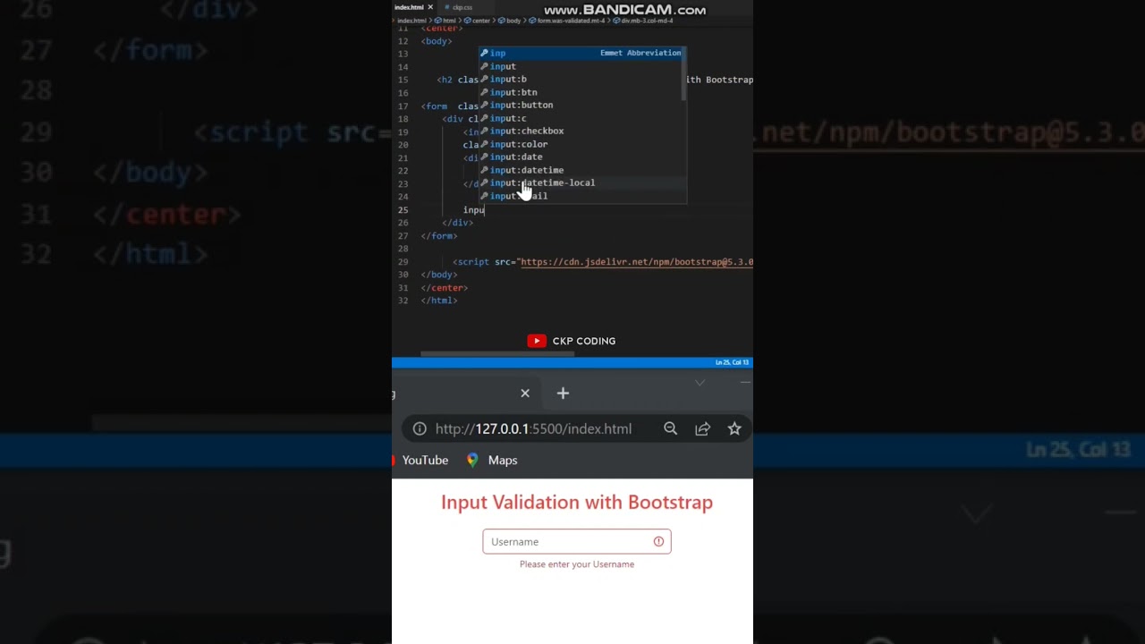 Input Validation in Bootstrap 5 #shorts #viral