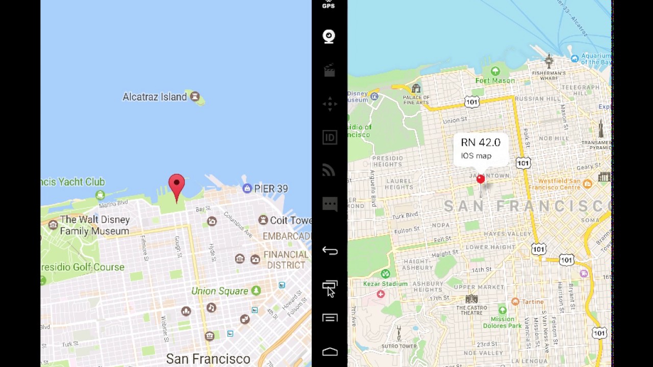 React Native Mapview component for iOS + Android (demo)